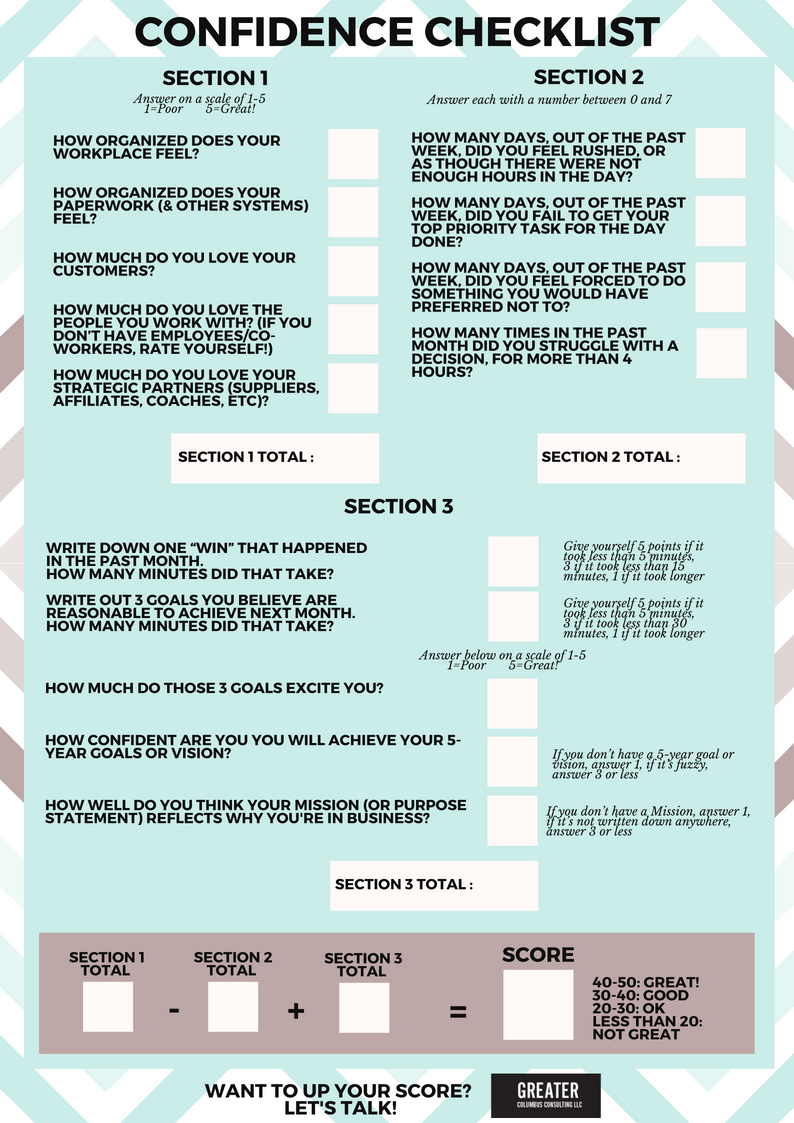 Confidence Checklist – Confidence Lab